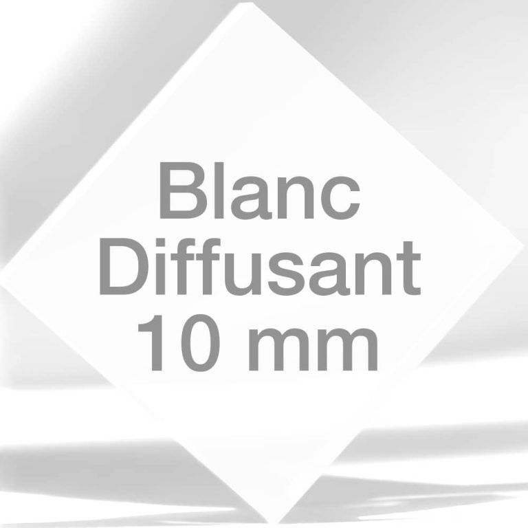 Plaque Plexiglass Blanc Diffusant 10 mm sur mesure - Translucide