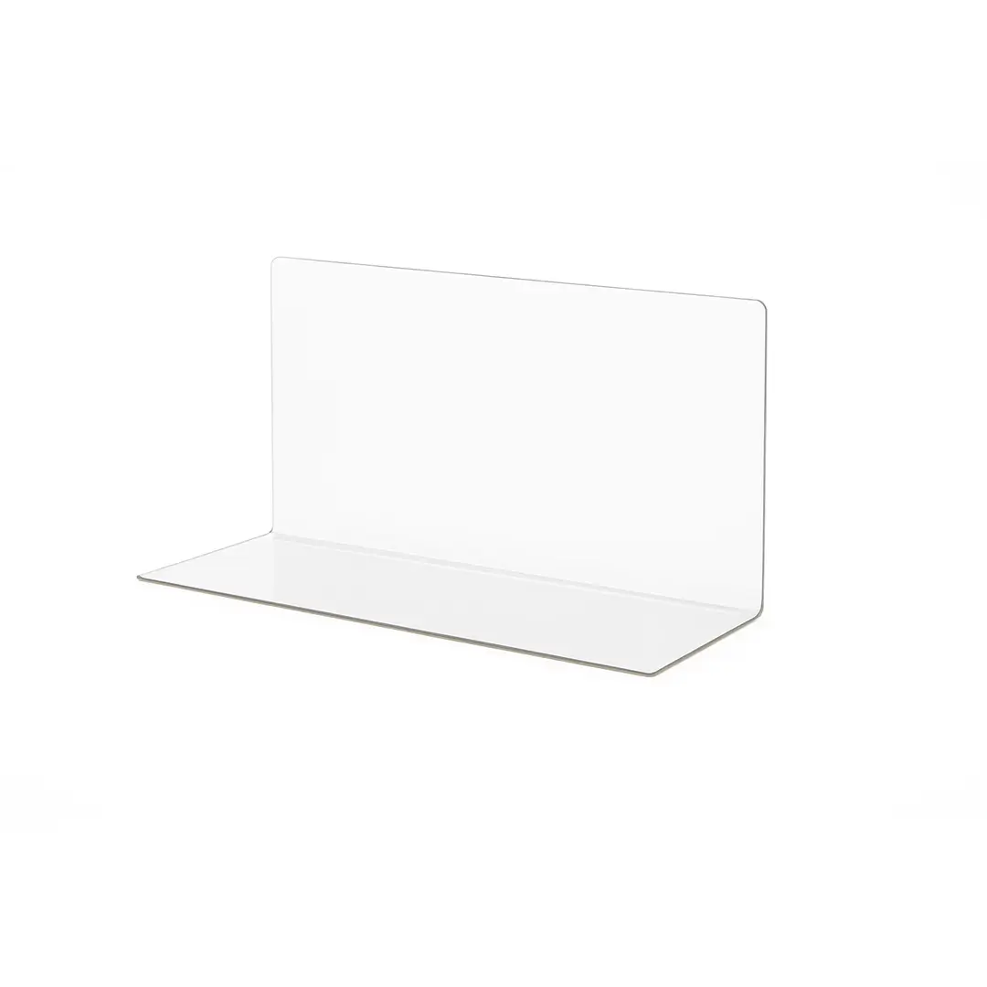 Plaque Plexiglass en L 5 mm – L160 × H 30 / P10 cm (sur mesure)