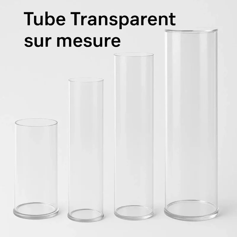 Tube Transparent sur mesure avec ou sans socle / couvercle